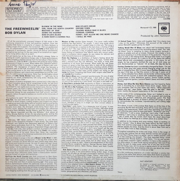 Bob Dylan – The Freewheelin' Bob Dylan - 1963 Original, Withdrawn Cove ... Bob Dylan – The Freewheelin' Bob Dylan - 1963 Original, Withdrawn Cove ...