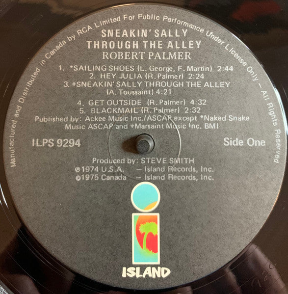 Robert Palmer – Sneakin' Sally Through The Alley - 1975 Original! – Vinyl Pursuit Inc
