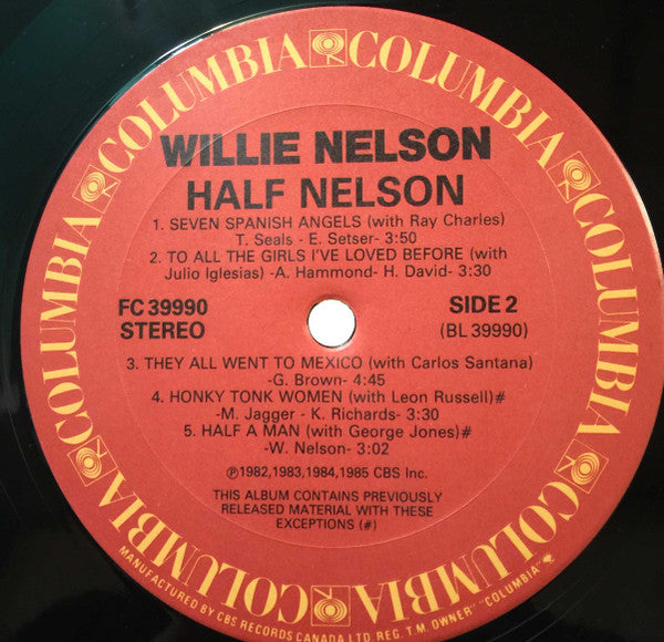 Willie Nelson – Half Nelson - 1985 Duets Album – Vinyl Pursuit Inc