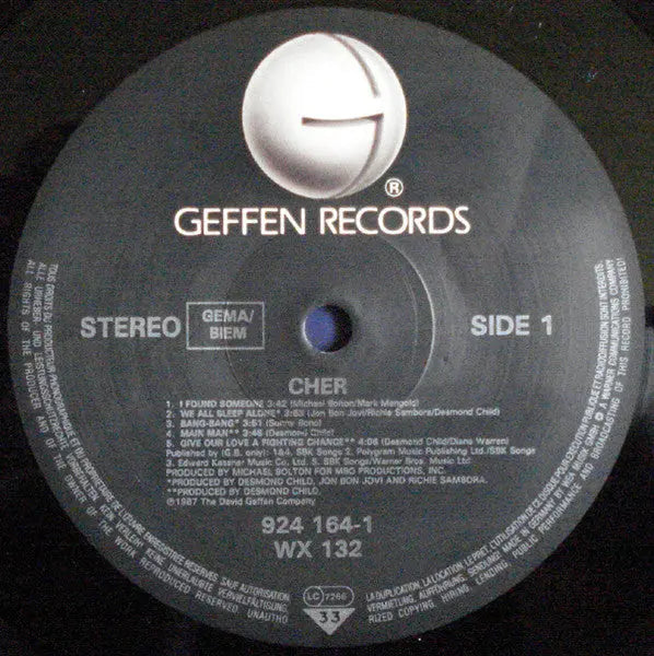 Cher – Cher - 1987 Original – Vinyl Pursuit Inc