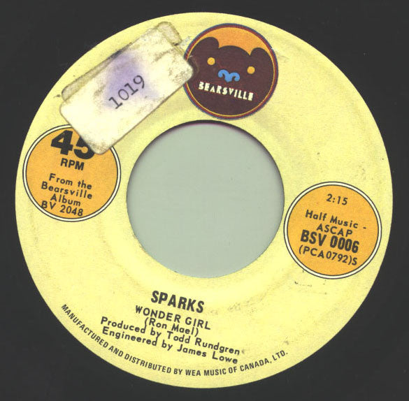 Sparks – Wonder Girl / (No More) Mr. Nice Guys - 7" Single 1972 Origin ...