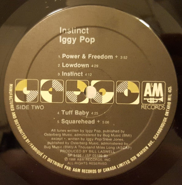 Iggy Pop - Instinct - 1988 – Vinyl Pursuit Inc