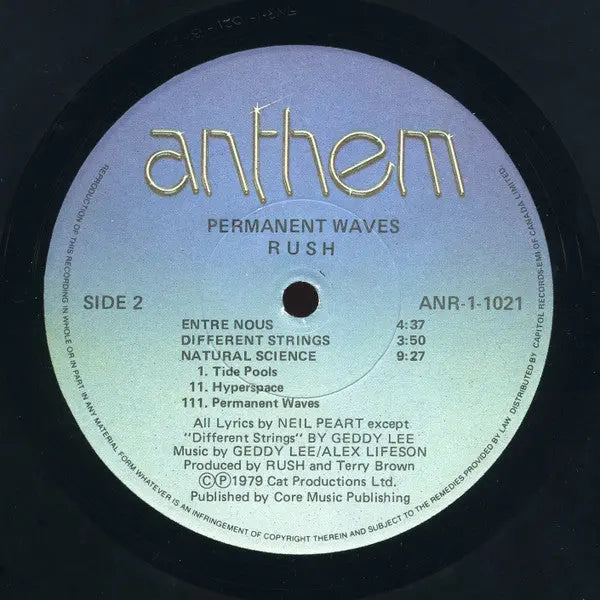 Rush ‎– Permanent Waves - 1980 1st Pressing – Vinyl Pursuit Inc