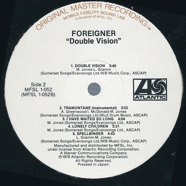 Foreigner – Double Vision - 1981 MOFI Pressing! – Vinyl Pursuit Inc