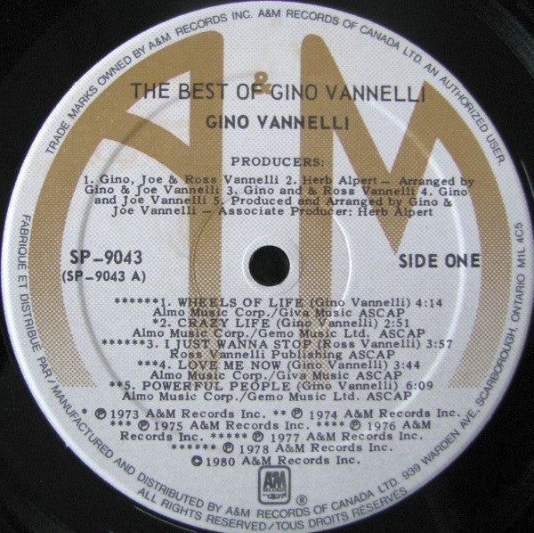 Gino Vannelli – The Best Of Gino Vannelli - 1980 Original Pressing – Vinyl Pursuit Inc