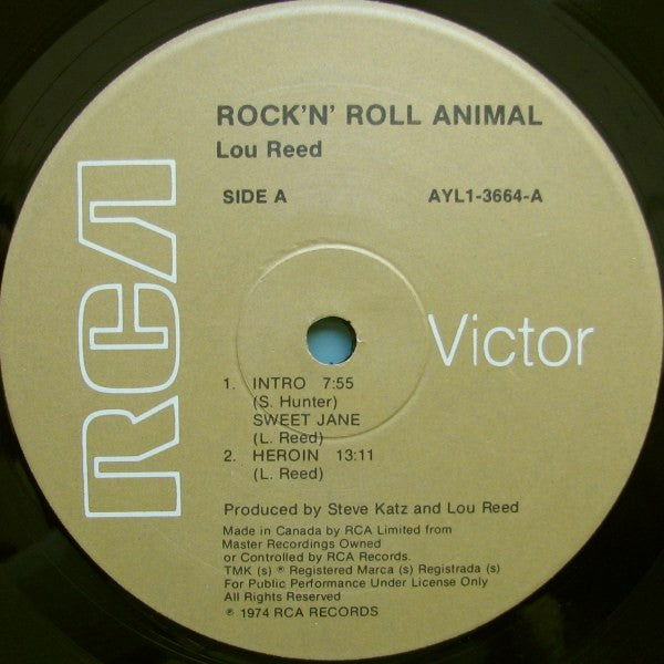 Lou Reed – Rock 'N' Roll Animal - 1980 Pressing – Vinyl Pursuit Inc