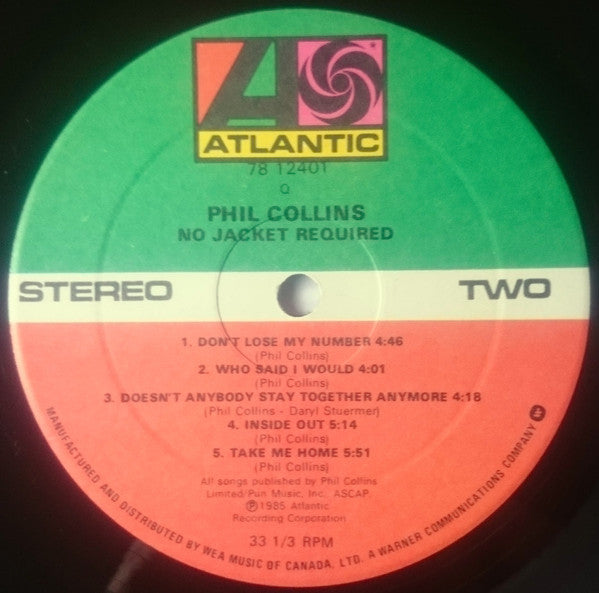 Phil Collins – No Jacket Required - 1985 – Vinyl Pursuit Inc
