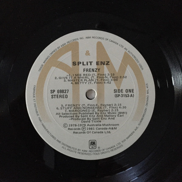 Split Enz – Frenzy - 1981 – Vinyl Pursuit Inc