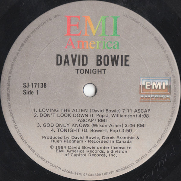 David Bowie – Tonight - 1984 – Vinyl Pursuit Inc