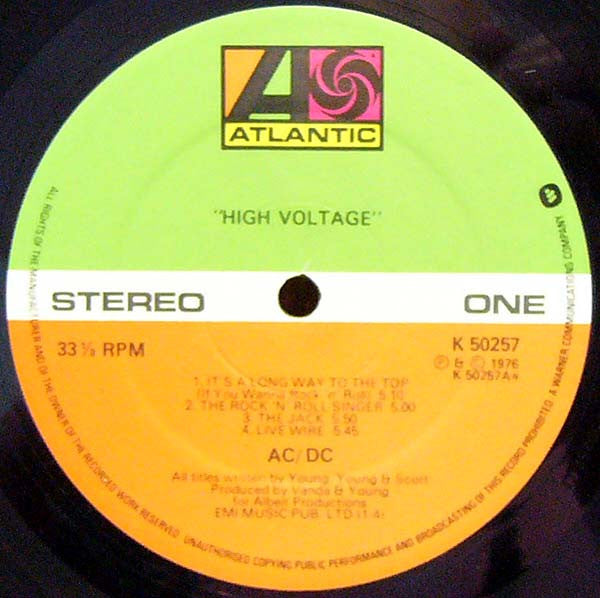 AC/DC – High Voltage - UK Misprint! – Vinyl Pursuit Inc