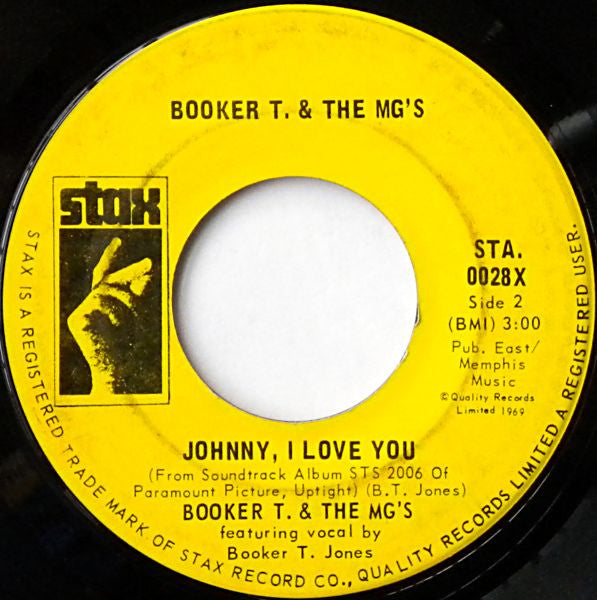 Booker T and The MGs – Time Is Tight / Johnny, I Love You - 7" Single ...