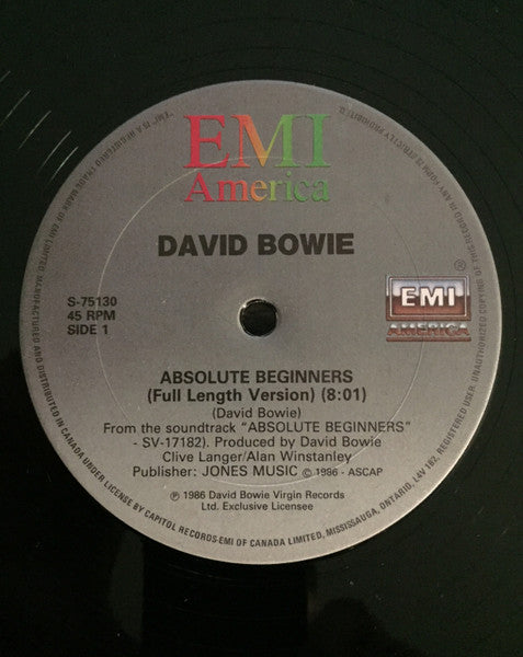 David Bowie – Absolute Beginners - 1986 Original 45 RPM – Vinyl Pursuit Inc