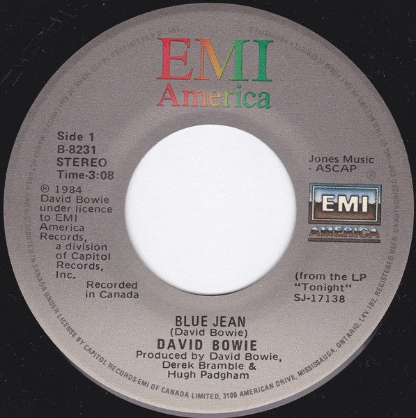 David Bowie – Blue Jean - 7" Single, 1984 – Vinyl Pursuit Inc