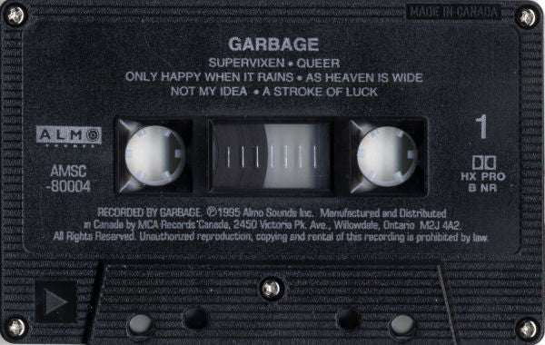 Garbage – Garbage - 1995 Cassette – Vinyl Pursuit Inc