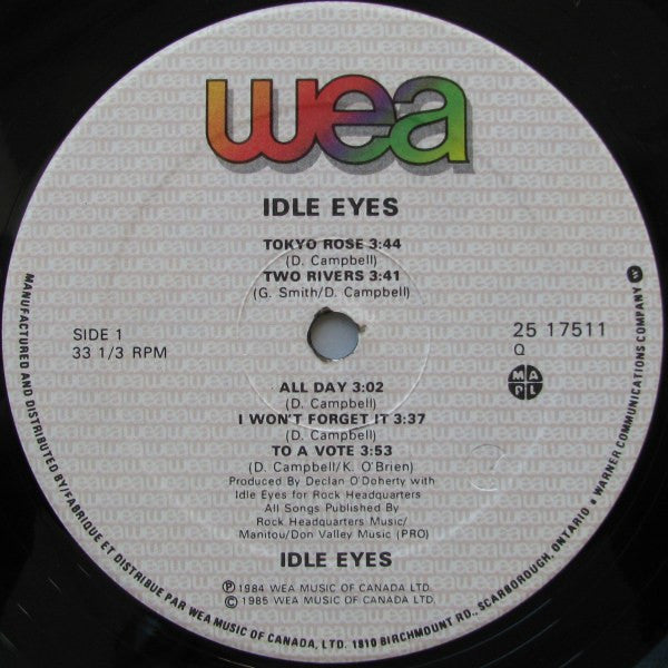 Idle Eyes – Idle Eyes - 1985 - Vinyl Pursuit Inc