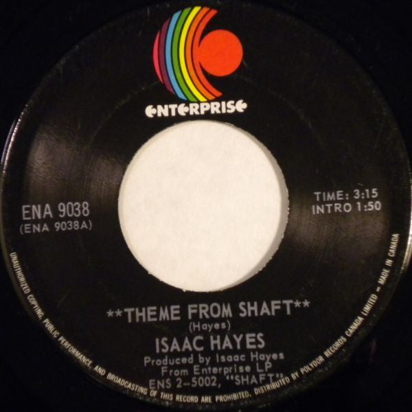 Isaac Hayes – Theme From Shaft - 7" Single – Vinyl Pursuit Inc