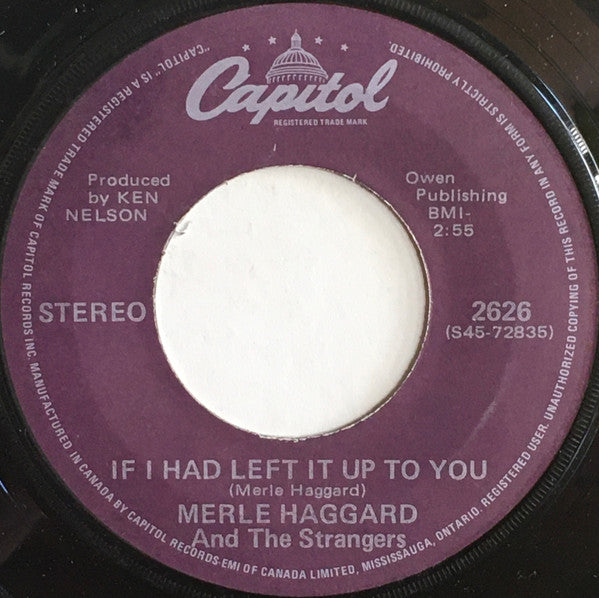 Merle Haggard And The Strangers – Okie From Muskogee - 7" Single ...