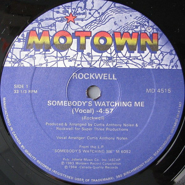 Rockwell – Somebody's Watching Me - 1984 Original! – Vinyl Pursuit Inc