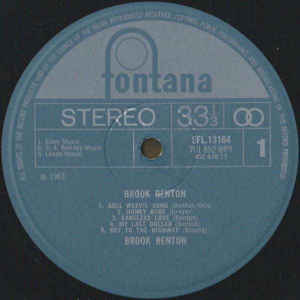 Brook Benton – Brook Benton - Early UK Pressing – Vinyl Pursuit Inc