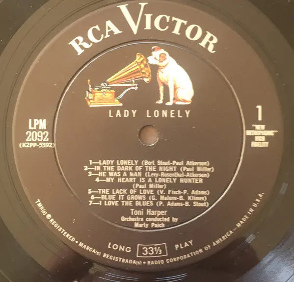Toni Harper ‎– Lady Lonely - 1959 Mono Original - Vinyl Pursuit Inc