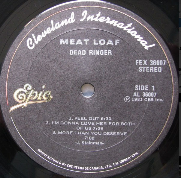 Meat Loaf Dead Ringer Vinyl Pursuit Inc
