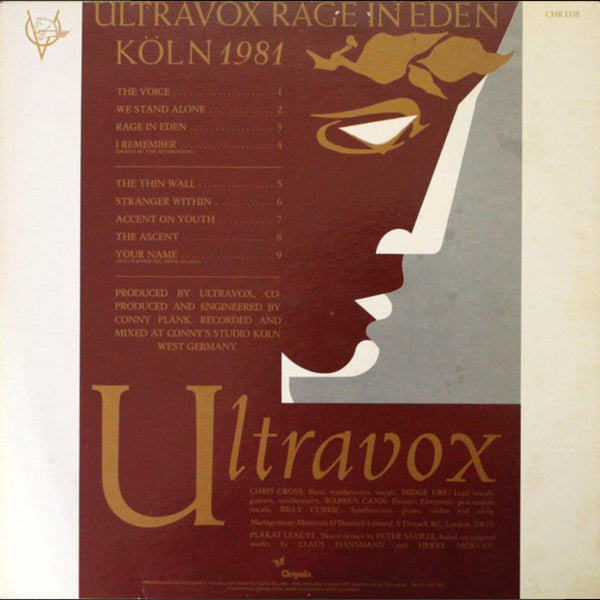 Ultravox ‎– Rage In Eden - 1981 - Vinyl Pursuit Inc
