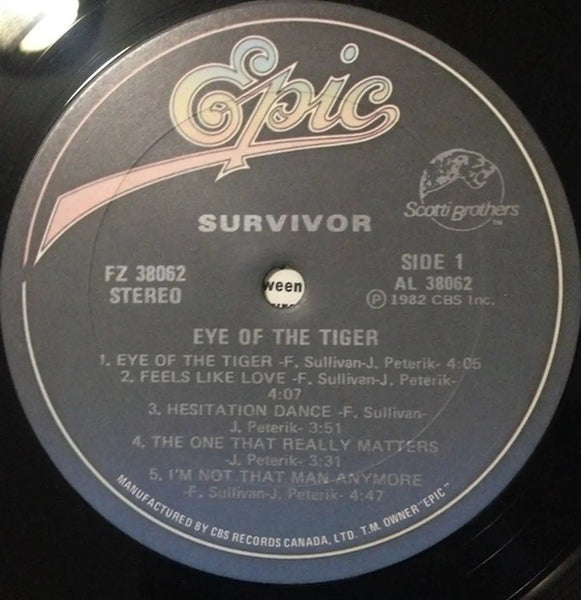 Survivor ‎– Eye Of The Tiger - 1982 Original – Vinyl Pursuit Inc