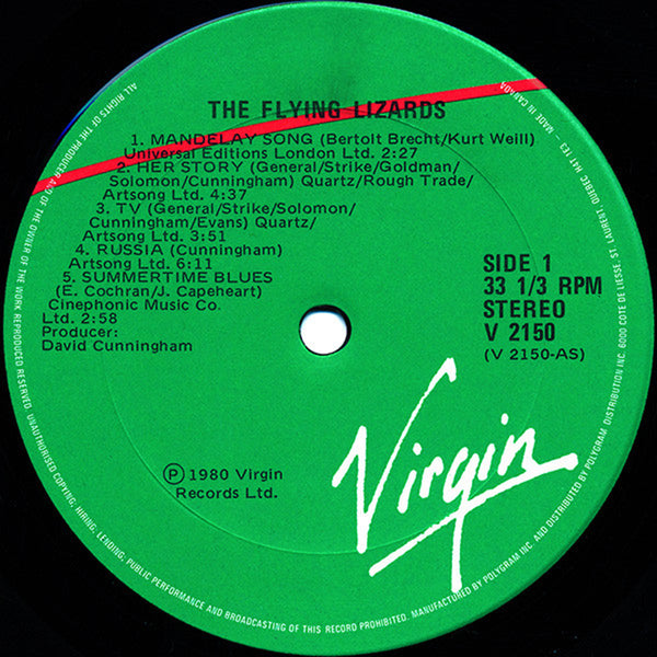 The Flying Lizards ‎– The Flying Lizards - 1980 – Vinyl Pursuit Inc