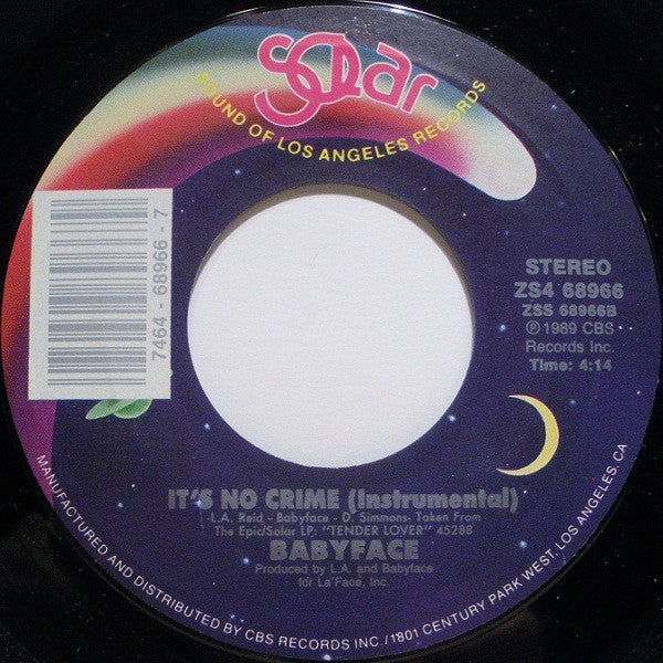 Babyface – It's No Crime US Pressing – Vinyl Pursuit Inc