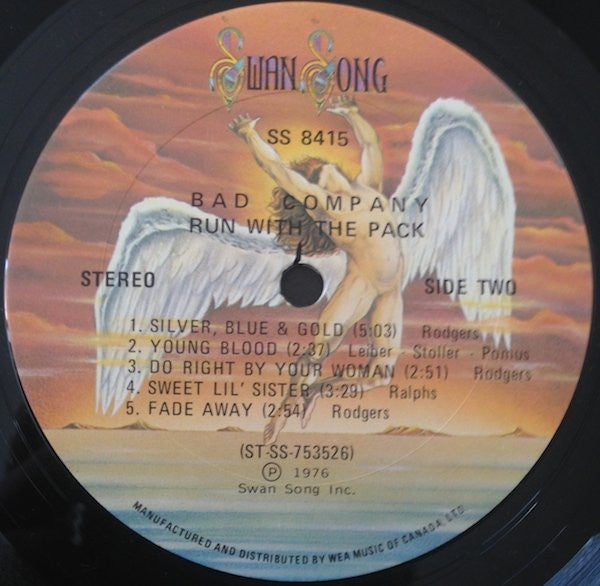 Bad Company – Run With The Pack - 1976 – Vinyl Pursuit Inc
