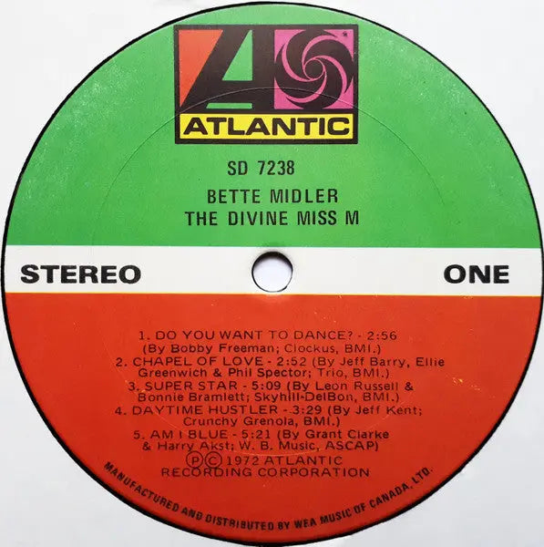 Bette Midler – The Divine Miss M - 1972 Original in Shrinkwrap – Vinyl ...