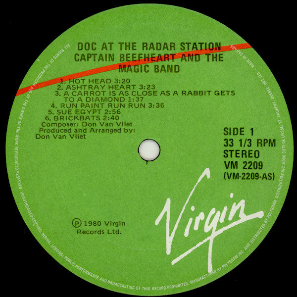 Captain Beefheart And The Magic Band – Doc At The Radar Station - 1980 ...