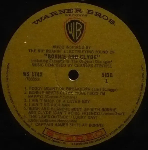 Bonnie And Clyde, Original Motion Picture Score - 1968 Original – Vinyl ...