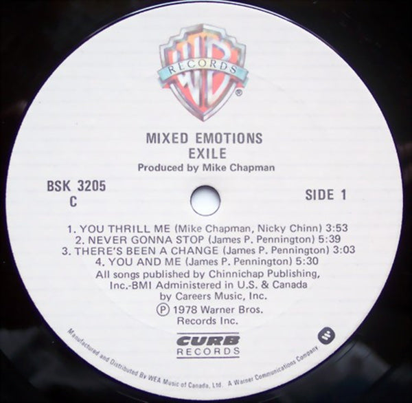 Exile – Mixed Emotions - 1978 US Original – Vinyl Pursuit Inc