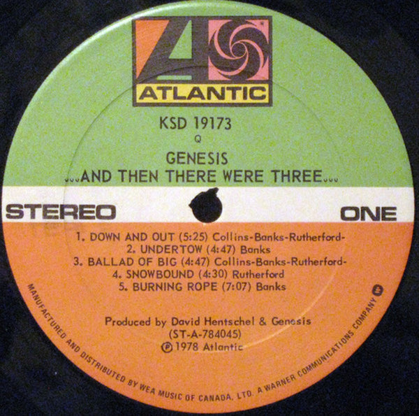 Genesis ...And Then There Were Three... 1978 Original – Vinyl Pursuit Inc