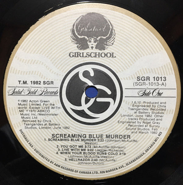 Girlschool – Screaming Blue Murder - 1982 – Vinyl Pursuit Inc