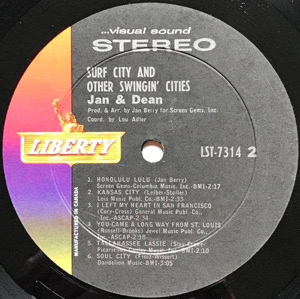 Jan & Dean – Surf City And Other Swingin' Cities - 1963 – Vinyl Pursuit Inc