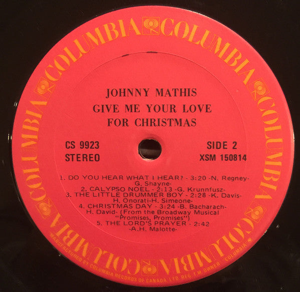 Johnny Mathis – Give Me Your Love For Christmas – Vinyl Pursuit Inc