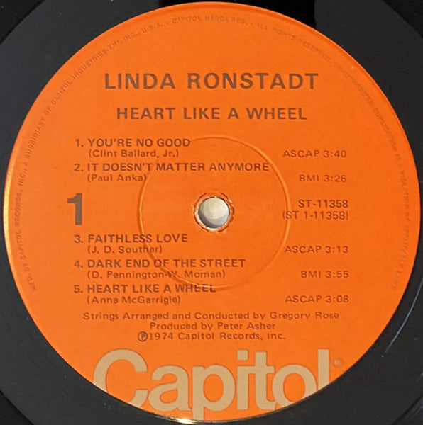 Linda Ronstadt – Heart Like A Wheel - 1975 US Pressing - Vinyl – Vinyl ...