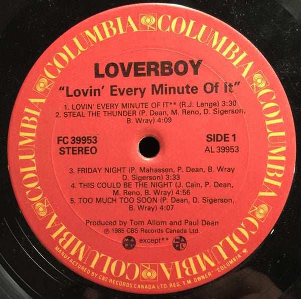 Loverboy – Lovin' Every Minute Of It - 1985 Original - Vinyl Pursuit ...