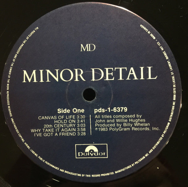 Minor Detail – Minor Detail - 1983 Original – Vinyl Pursuit Inc