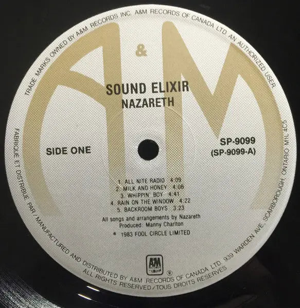 Nazareth – Sound Elixir - 1983 Original – Vinyl Pursuit Inc