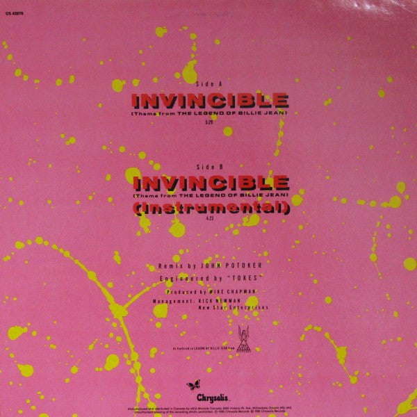 Pat Benatar – Invincible (Theme From The Legend Of Billie Jean) (Exten ...