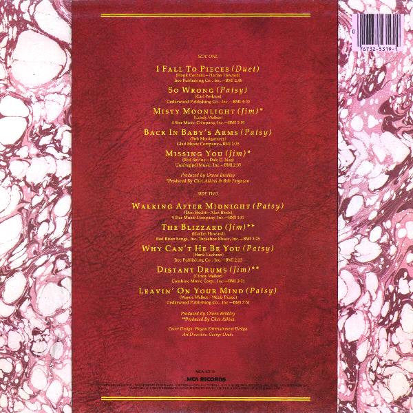 Patsy Cline & Jim Reeves – Remembering Patsy Cline & Jim – Vinyl ...