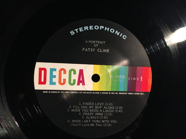 Patsy Cline – A Portrait Of Patsy Cline – Vinyl Pursuit Inc