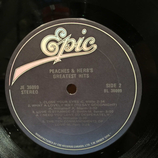 Peaches & Herb – Greatest Hits - 1979 Original – Vinyl Pursuit Inc