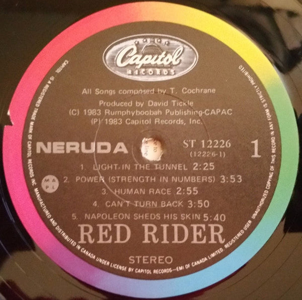 Red Rider – Neruda - 1983 Pressing – Vinyl Pursuit Inc