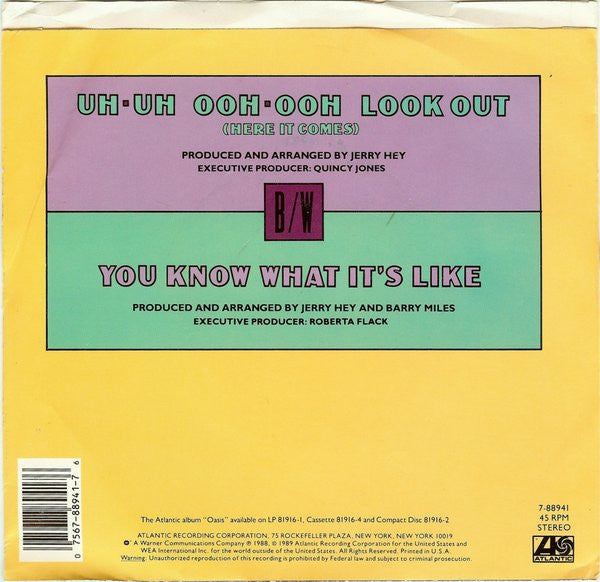 Roberta Flack – Uh-Uh Ooh-Ooh Look Out (Here It Comes) / You Know What ...