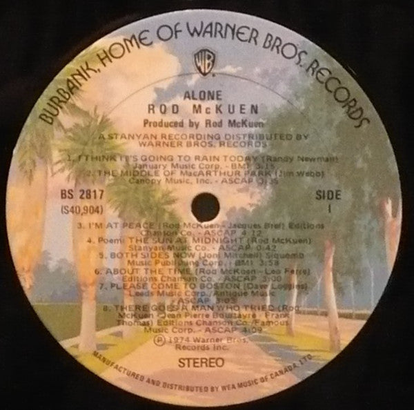 Rod McKuen – Alone ... – Vinyl Pursuit Inc