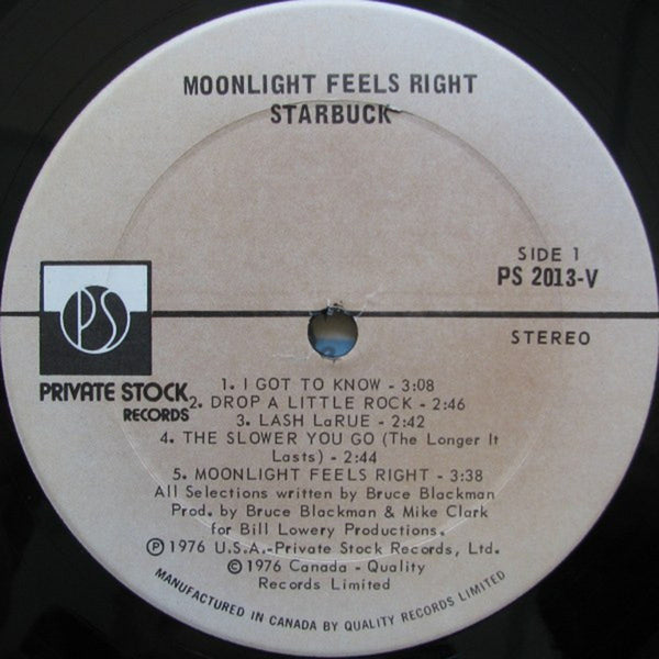 Starbuck – Moonlight Feels Right - 1976 – Vinyl Pursuit Inc